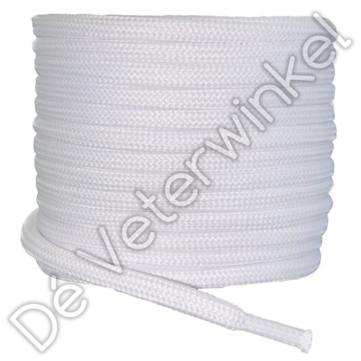 Rond 6mm(!) polyester Wit - per paar - veters.nl